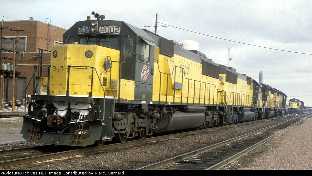 C&NW 8002 and 8008 Next to Proviso Yards Engine House